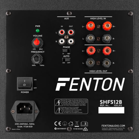 SHFS12B Active Subwoofer 12“ Black | FENTON