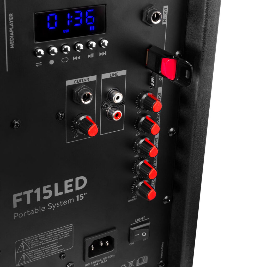 FT15LED Portable Sound System 15" 800W | FENTON