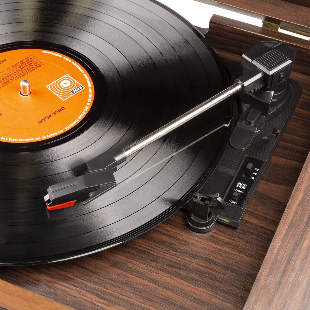 Memphis Vintage Record Player Dark Wood | FENTON